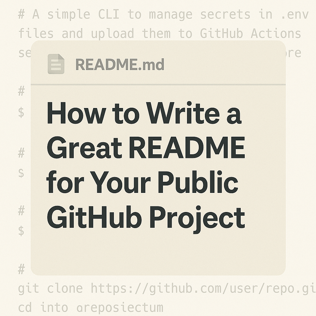 How to Write a Great README for Your Public GitHub Project